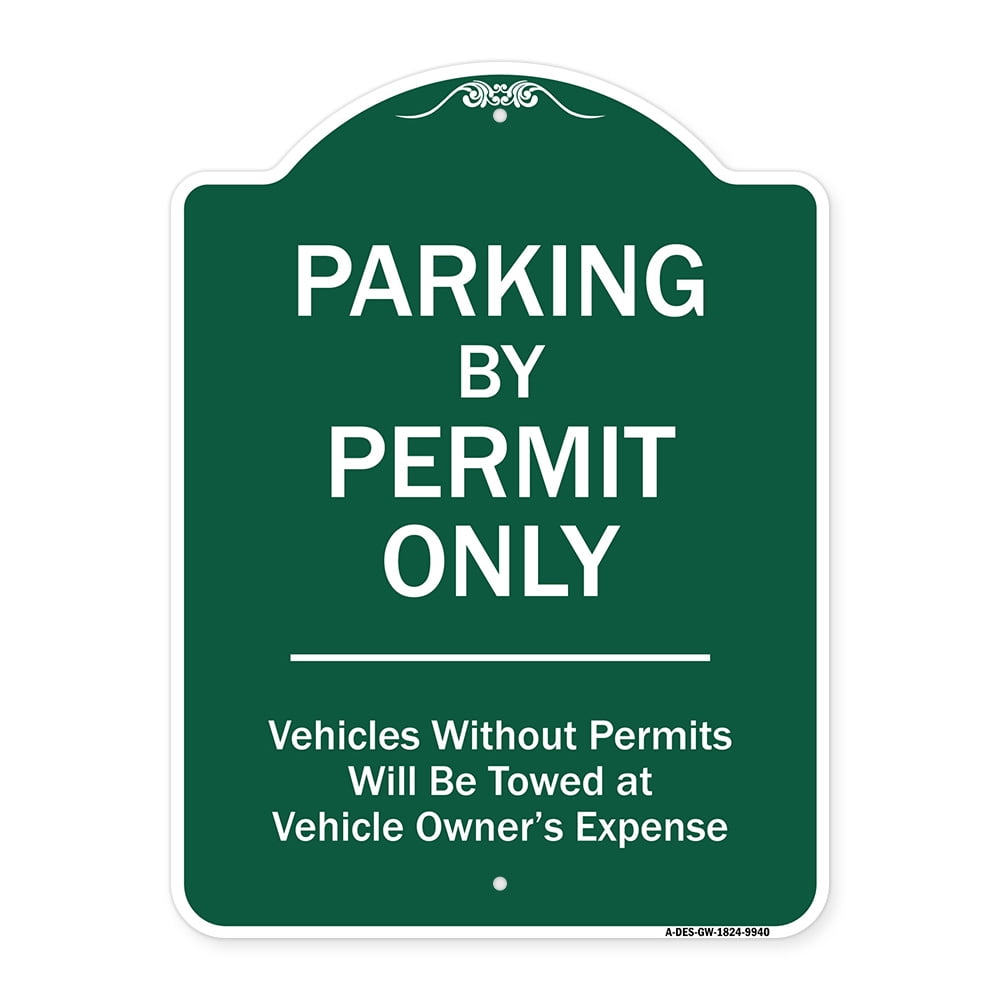 SignMission Designer Series Sign - Parking By Permit Only Vehicles ...