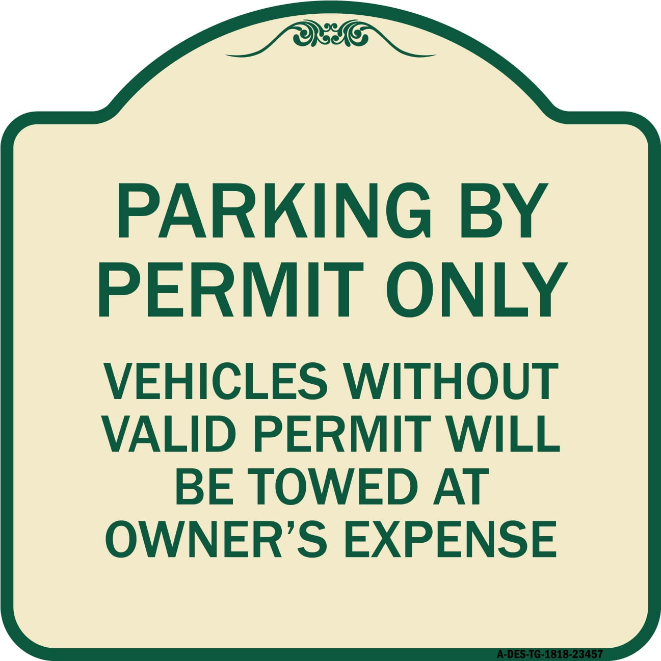 SignMission Designer Series Sign - Parking by Permit Only Vehicles ...