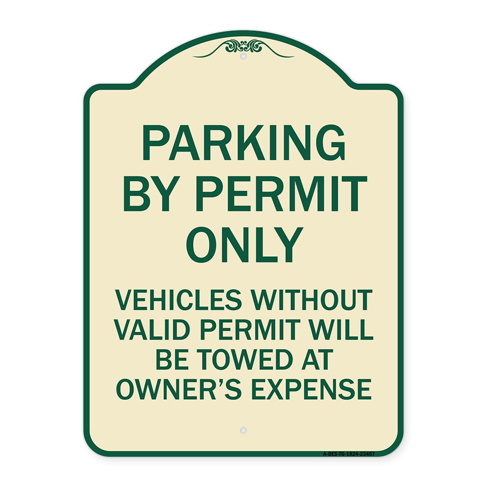 SignMission Designer Series Sign - Parking by Permit Only Vehicles ...