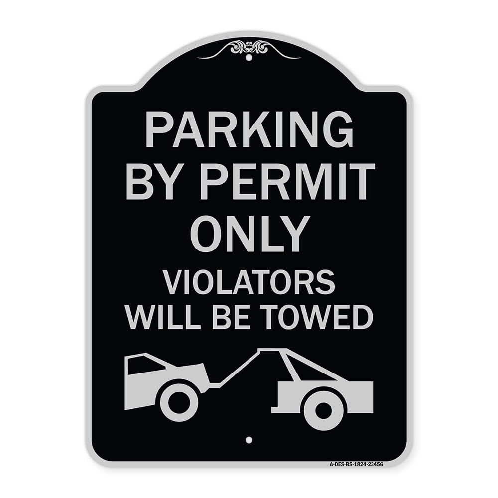 SignMission Designer Series Sign - Parking by Permit Only Violators ...