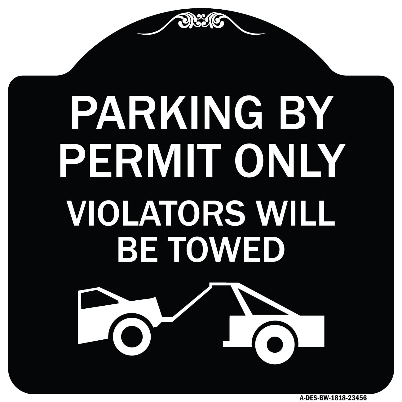 SignMission Designer Series Sign - Parking by Permit Only Violators ...