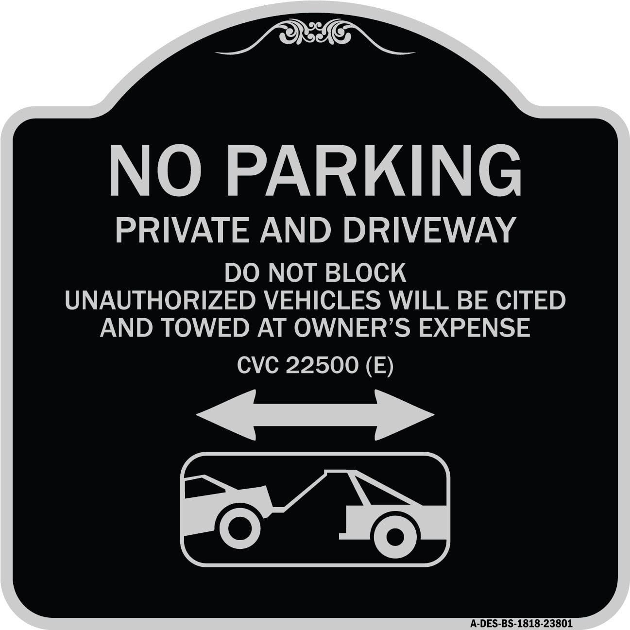 SignMission Designer Series Sign - No Parking - Private and Active ...