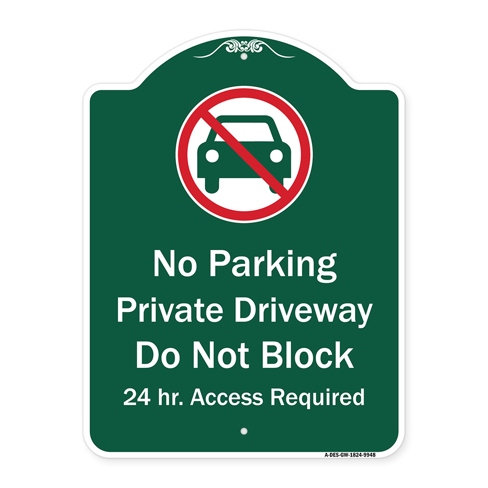 SignMission Designer Series Sign - No Parking Private Driveway Do Not ...