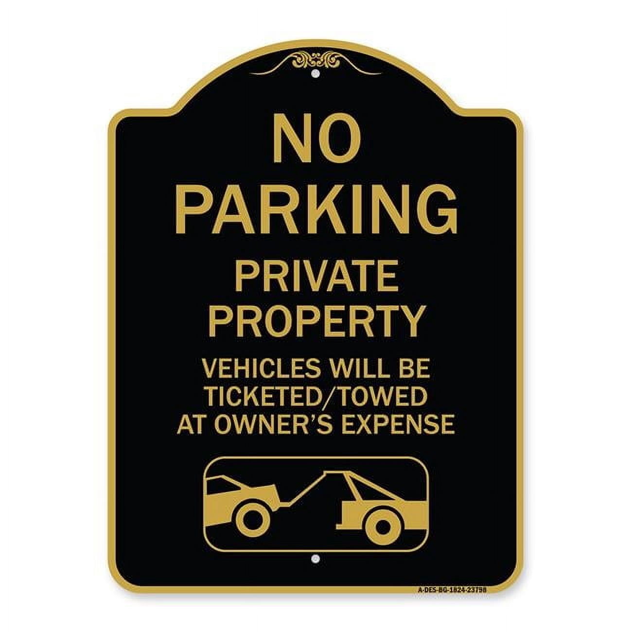 SignMission Designer Series Sign - No Parking - Private Property ...