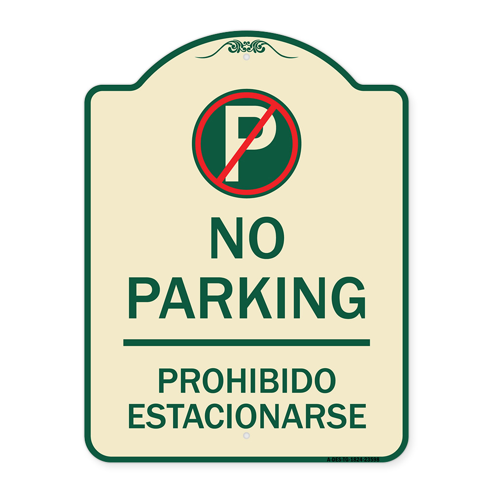 SignMission Designer Series Sign - No Parking Prohibido Estacionar (No ...