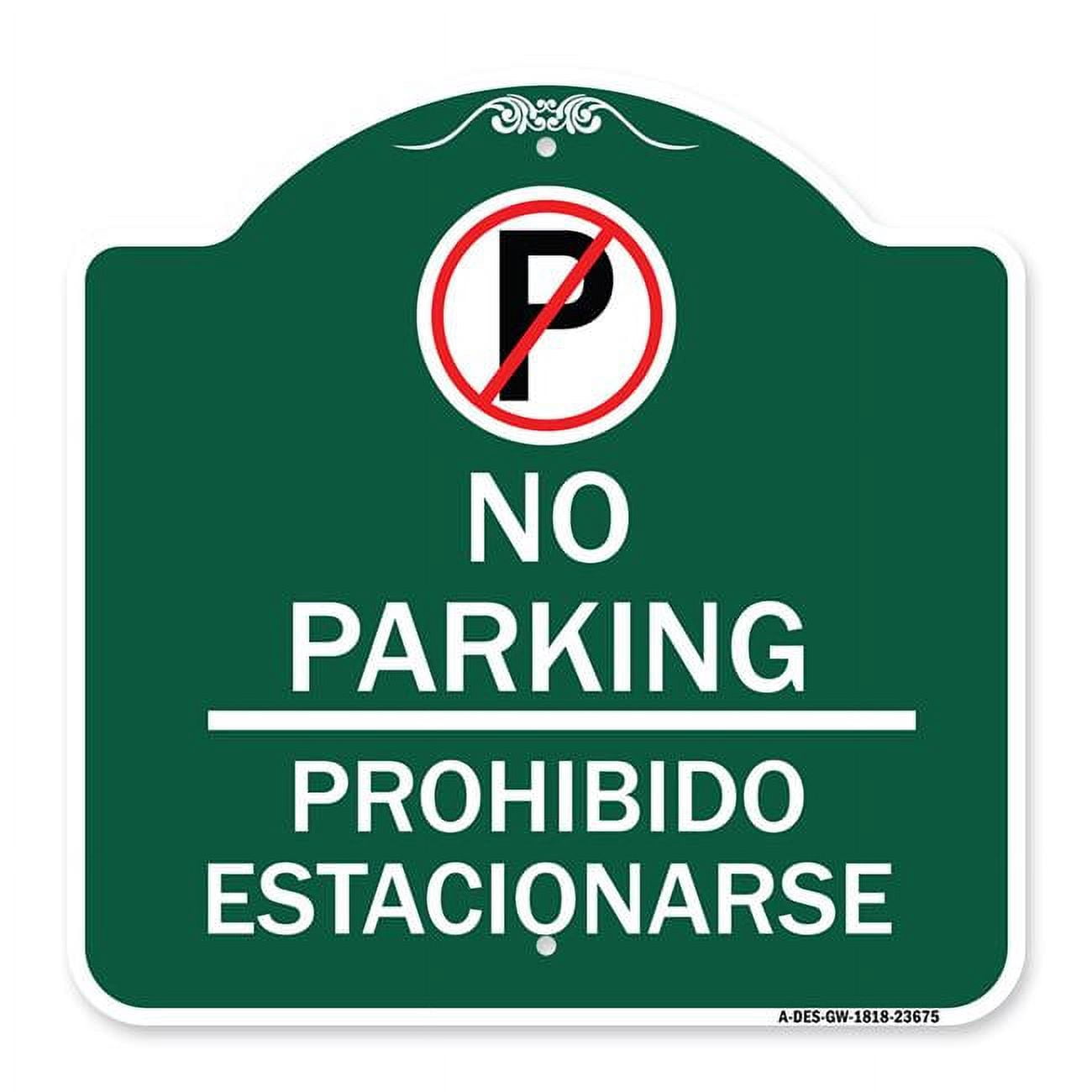 SignMission Designer Series Sign - No Parking Prohibido Estacionarse ...