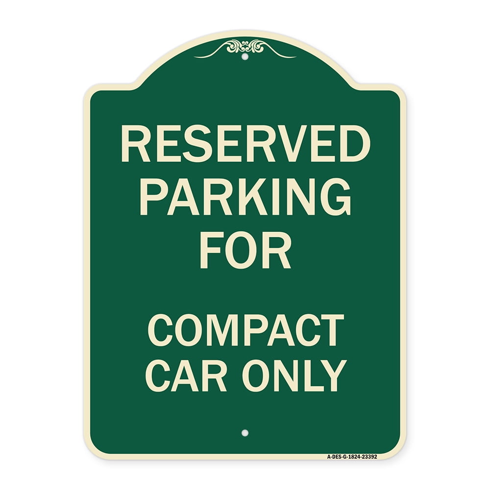 SignMission Designer Series Sign - Parking Reserved for Compact Car ...