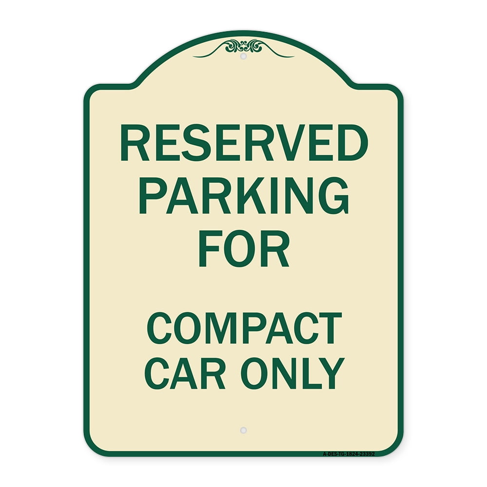 SignMission Designer Series Sign - Parking Reserved for Compact Car ...
