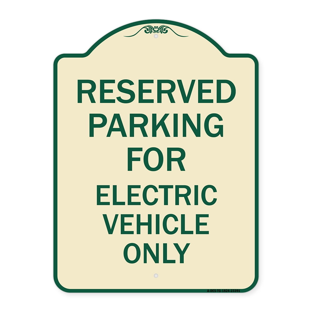 SignMission Designer Series Sign - Parking Reserved for Electric ...