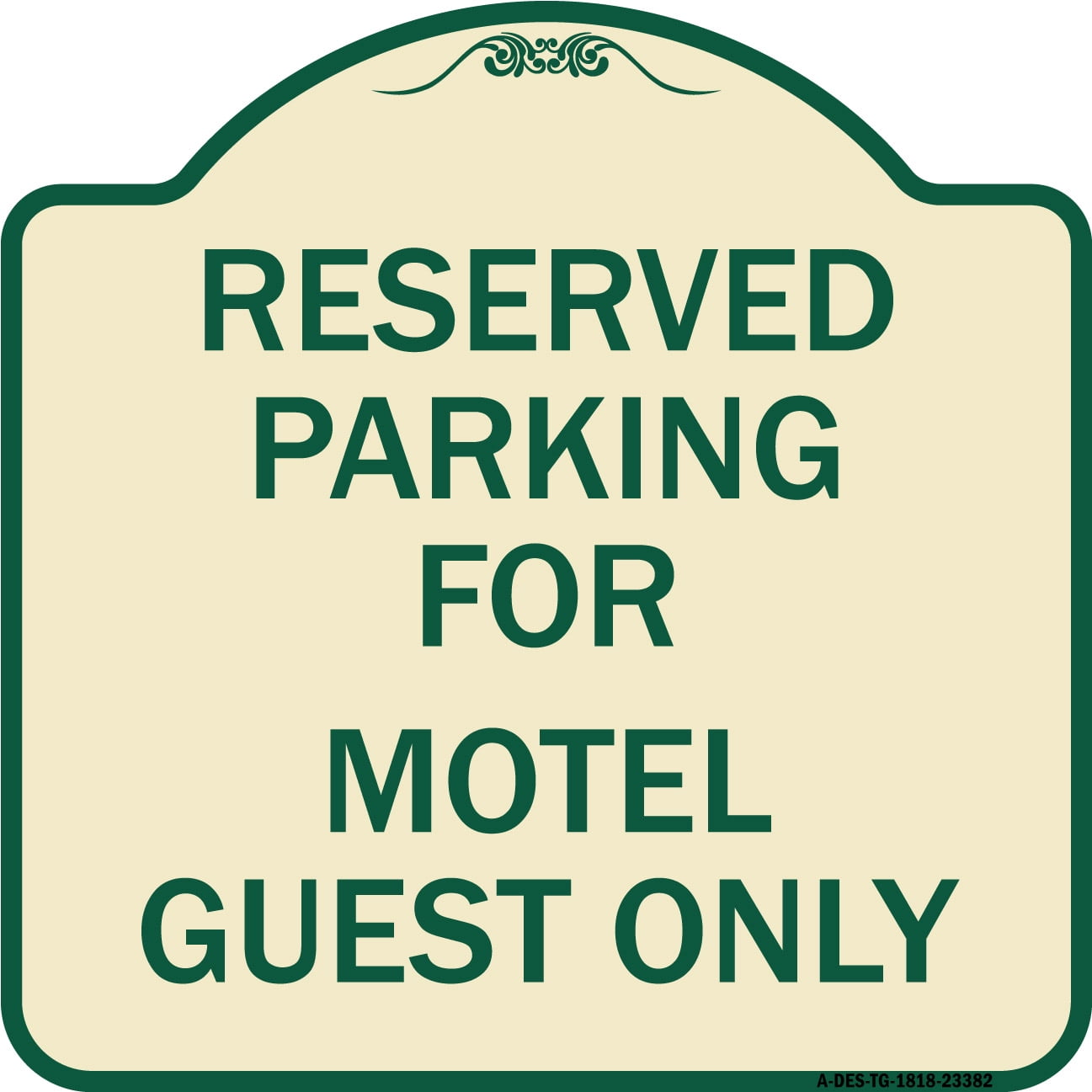 SignMission Designer Series Sign - Parking Reserved for Motel Guest ...
