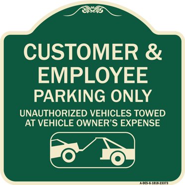 SignMission Designer Series Sign - Valet Parking Only Unauthorized ...