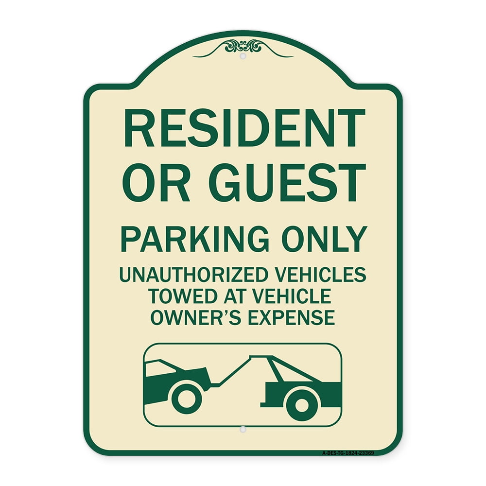 SignMission Designer Series Sign - Parking Restriction Sign Resident or ...