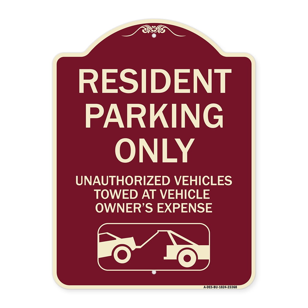 SignMission Designer Series Sign - Parking Restriction Sign Resident ...