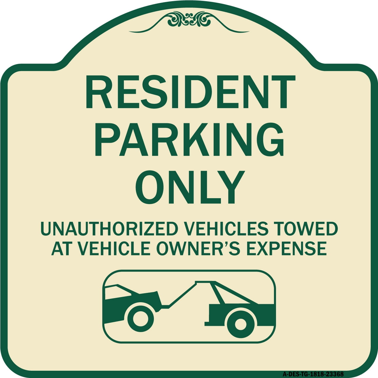 SignMission Designer Series Sign - Parking Restriction Sign Resident ...
