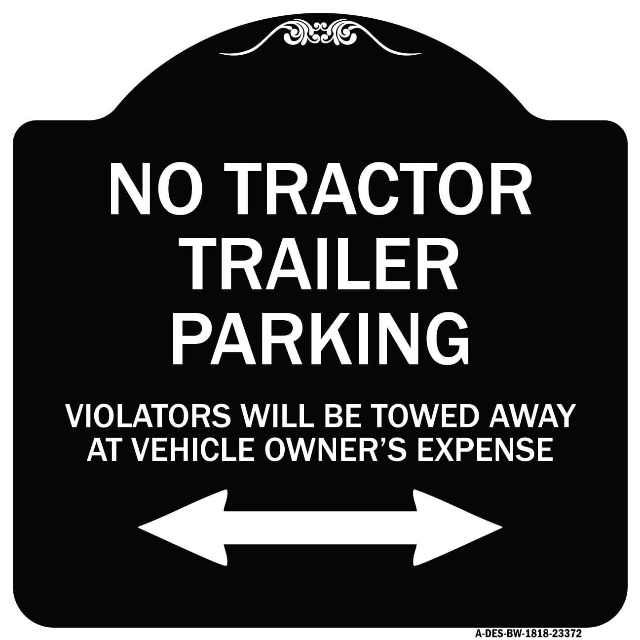 SignMission Designer Series Sign - Parking Restriction Sign No Tractor ...