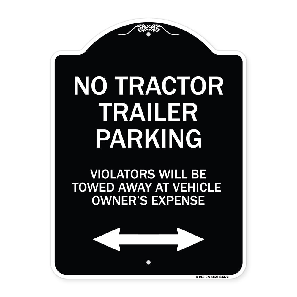 SignMission Designer Series Sign - Parking Restriction Sign No Tractor ...