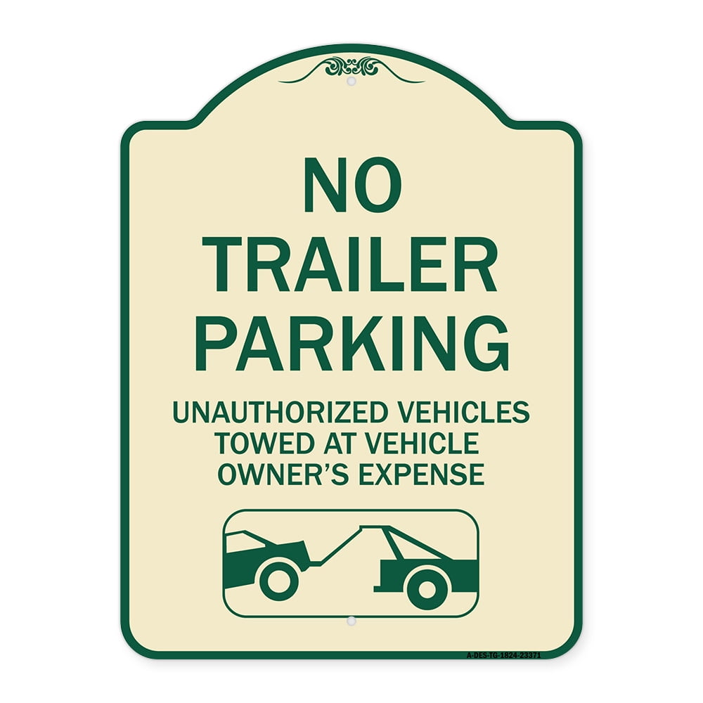 SignMission Designer Series Sign - Parking Restriction Sign No Trailer ...
