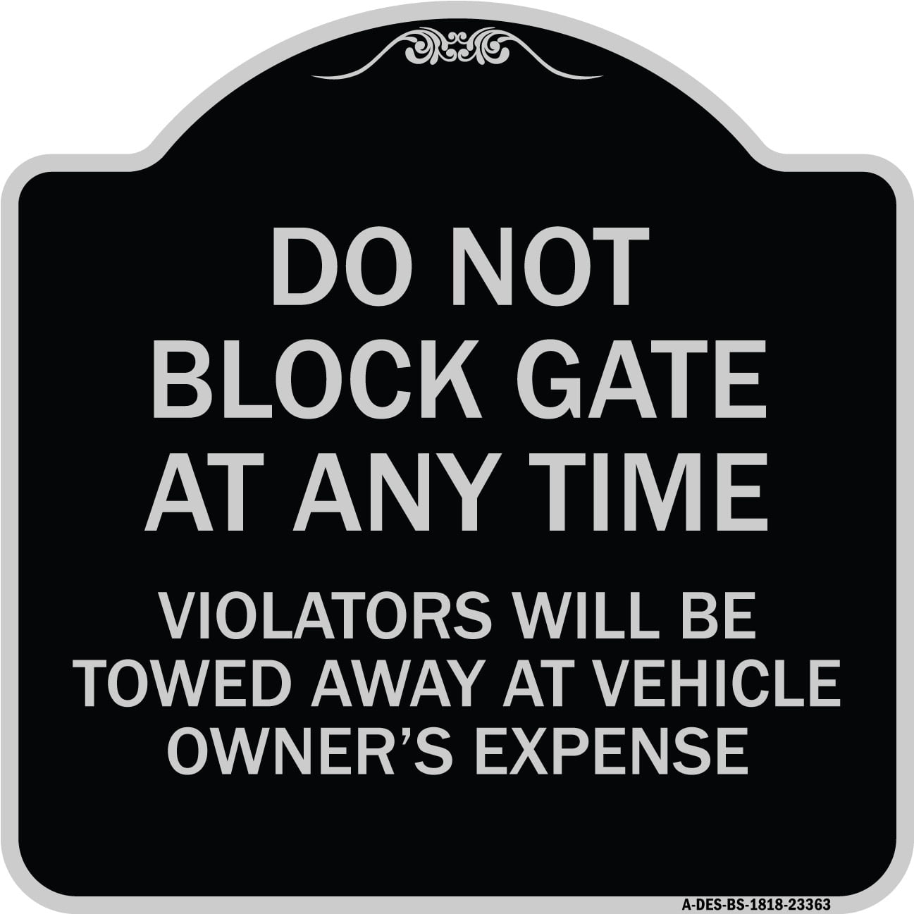 SignMission Designer Series Sign - Parking Sign Do Not Block Gate at ...
