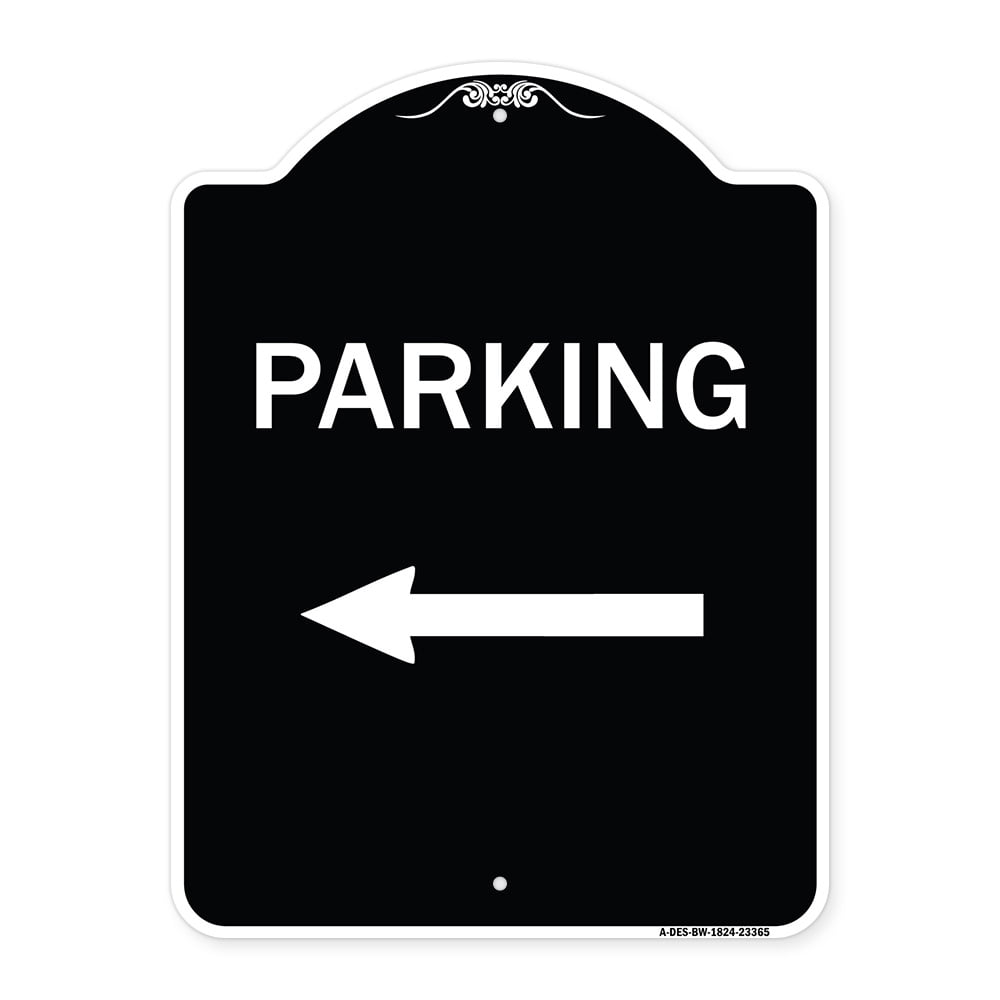 SignMission Designer Series Sign - Parking Sign (Left Arrow) | Black ...