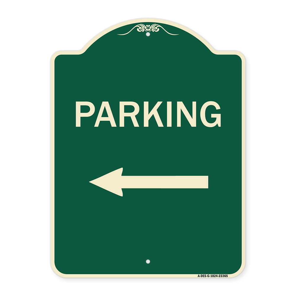 SignMission Designer Series Sign - Parking Sign (Left Arrow) | Green ...