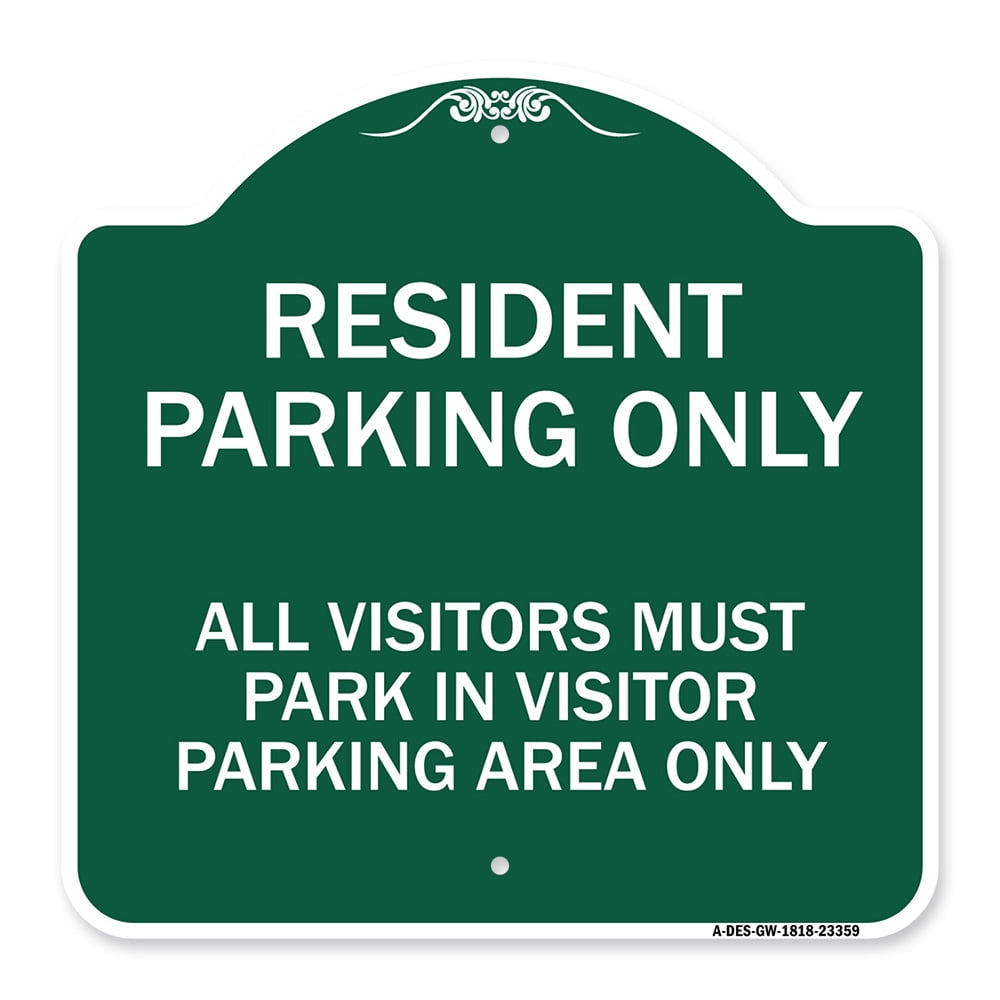 SignMission Designer Series Sign - Parking Sign Resident Parking Only ...