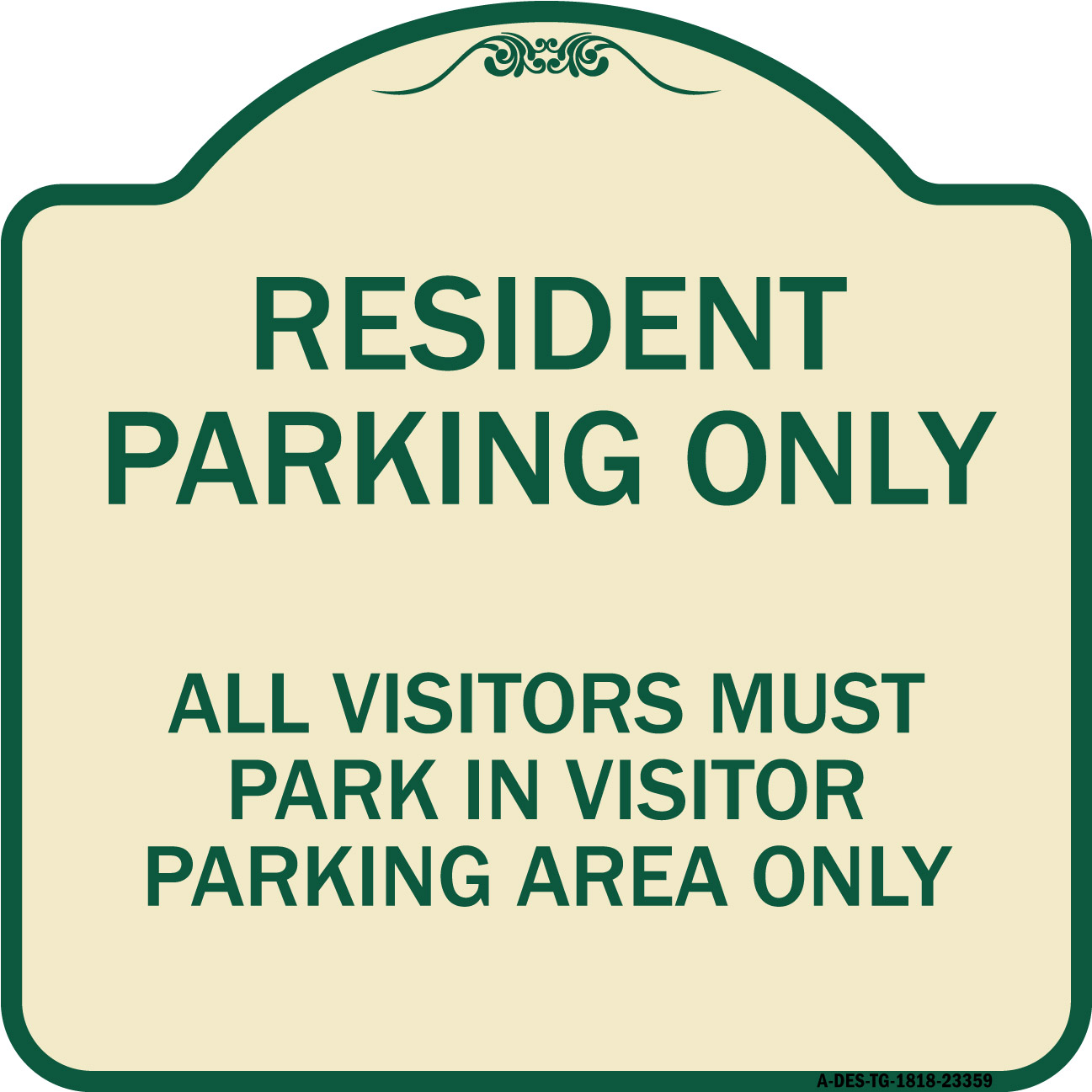 SignMission Designer Series Sign - Parking Sign Resident Parking Only ...