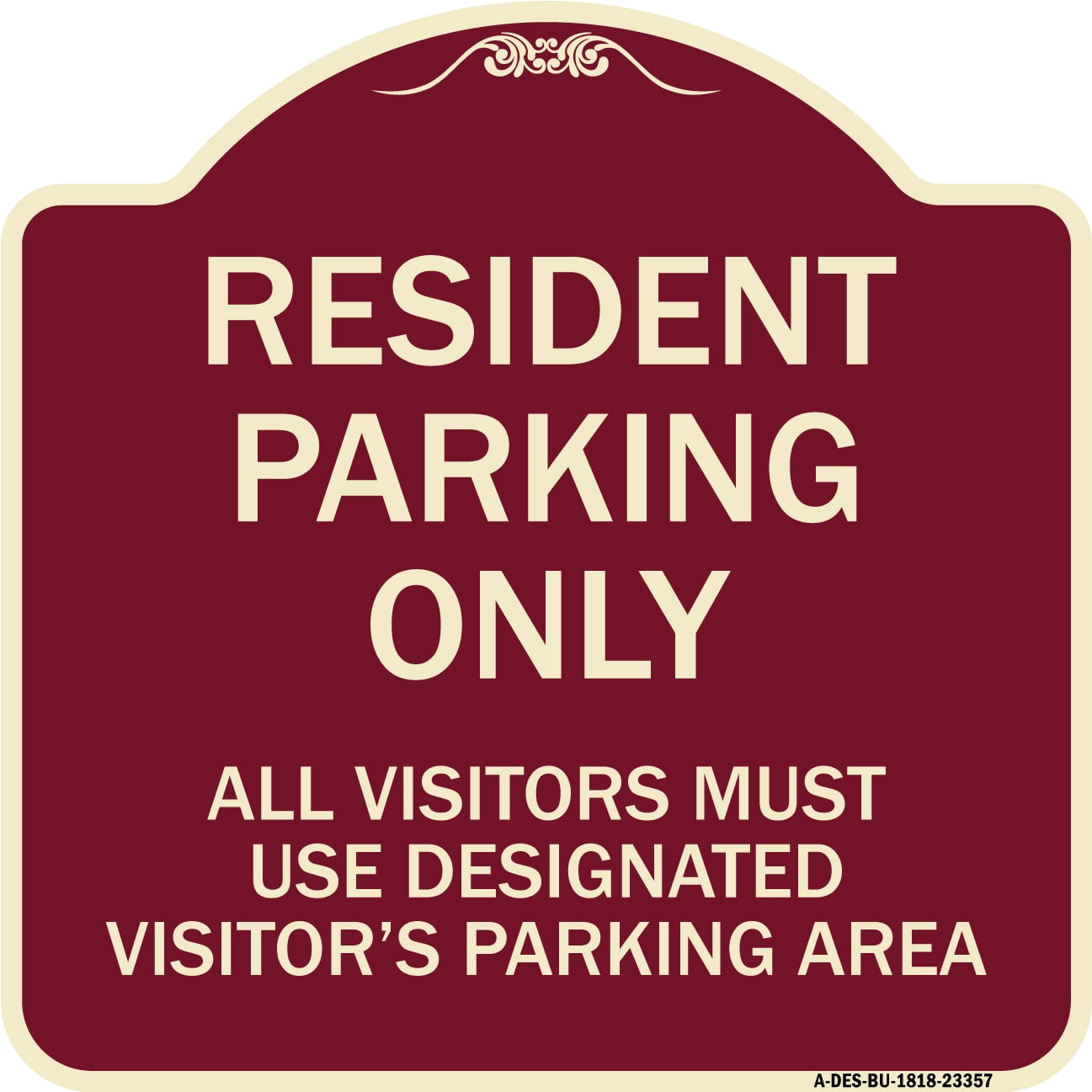 SignMission Designer Series Sign - Parking Sign Resident Parking Only ...