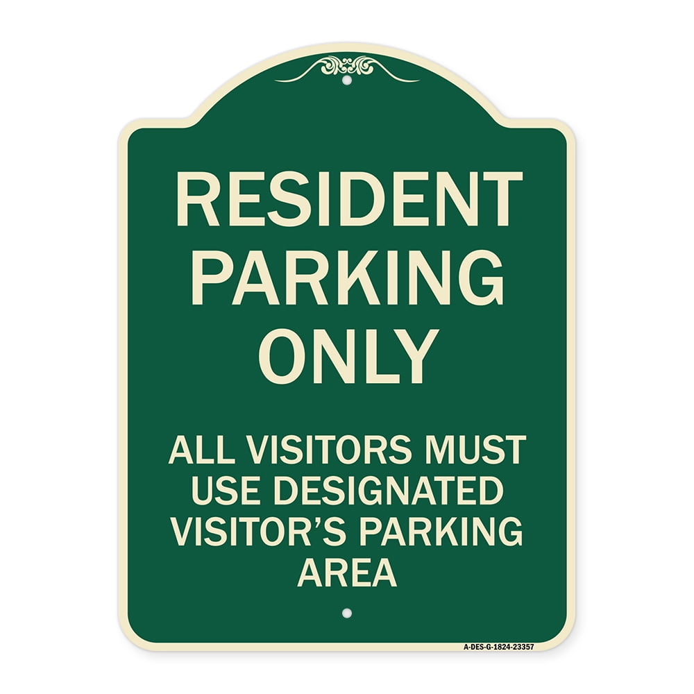 SignMission Designer Series Sign - Parking Sign Resident Parking Only ...