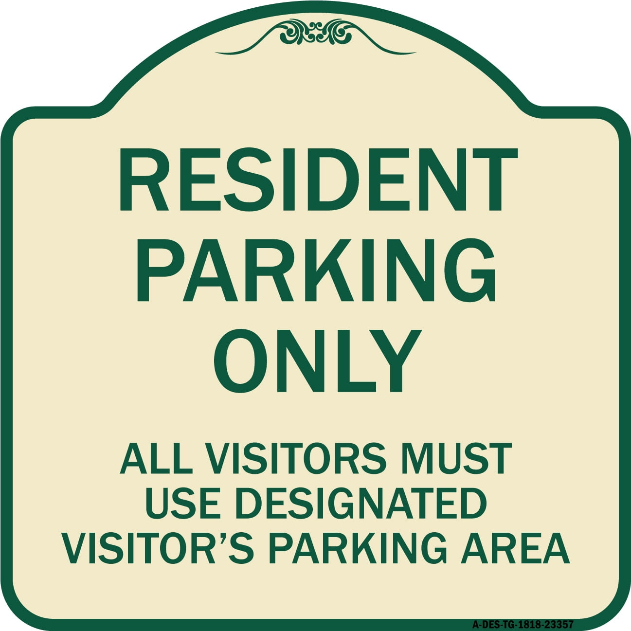 SignMission Designer Series Sign - Parking Sign Resident Parking Only ...