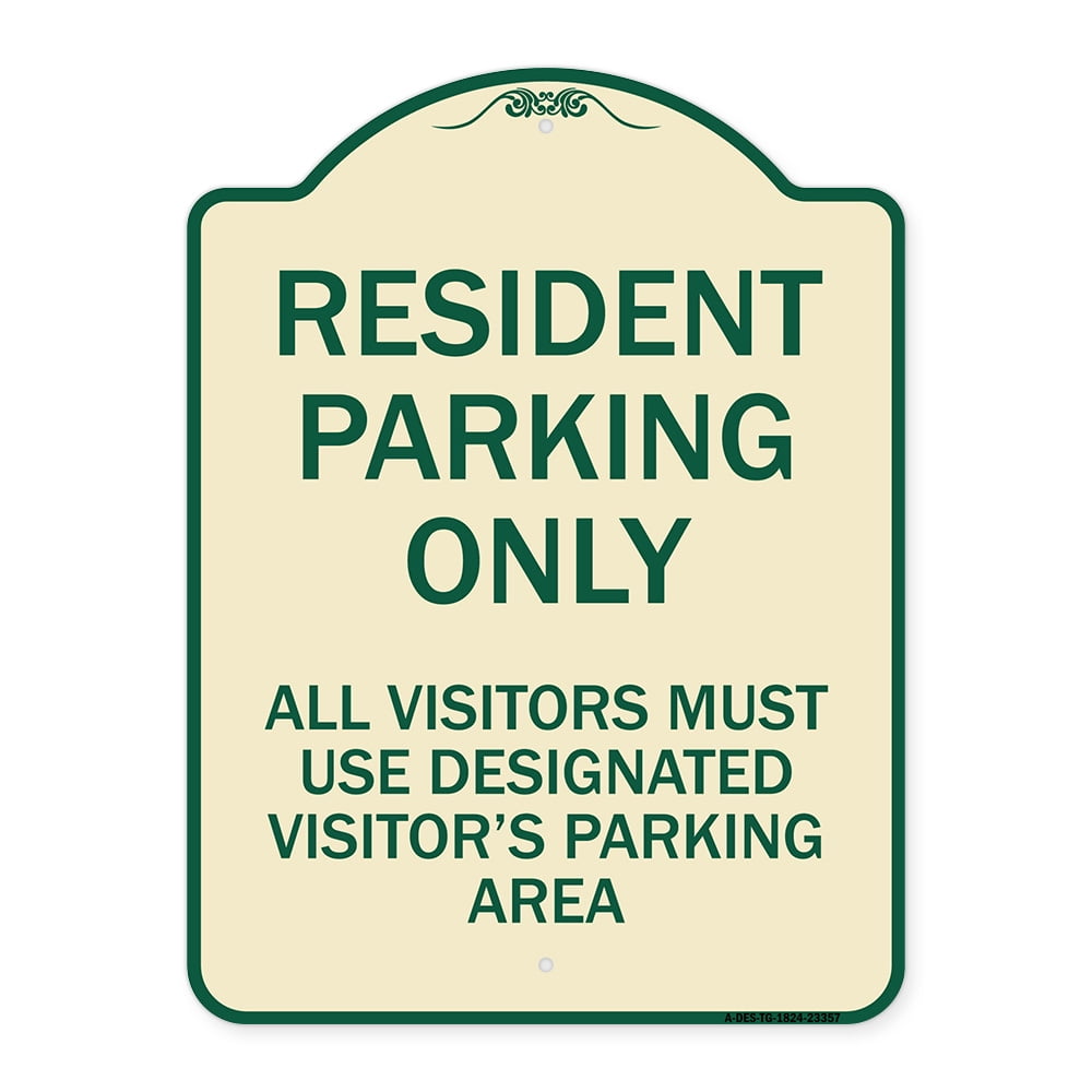 SignMission Designer Series Sign - Parking Sign Resident Parking Only ...