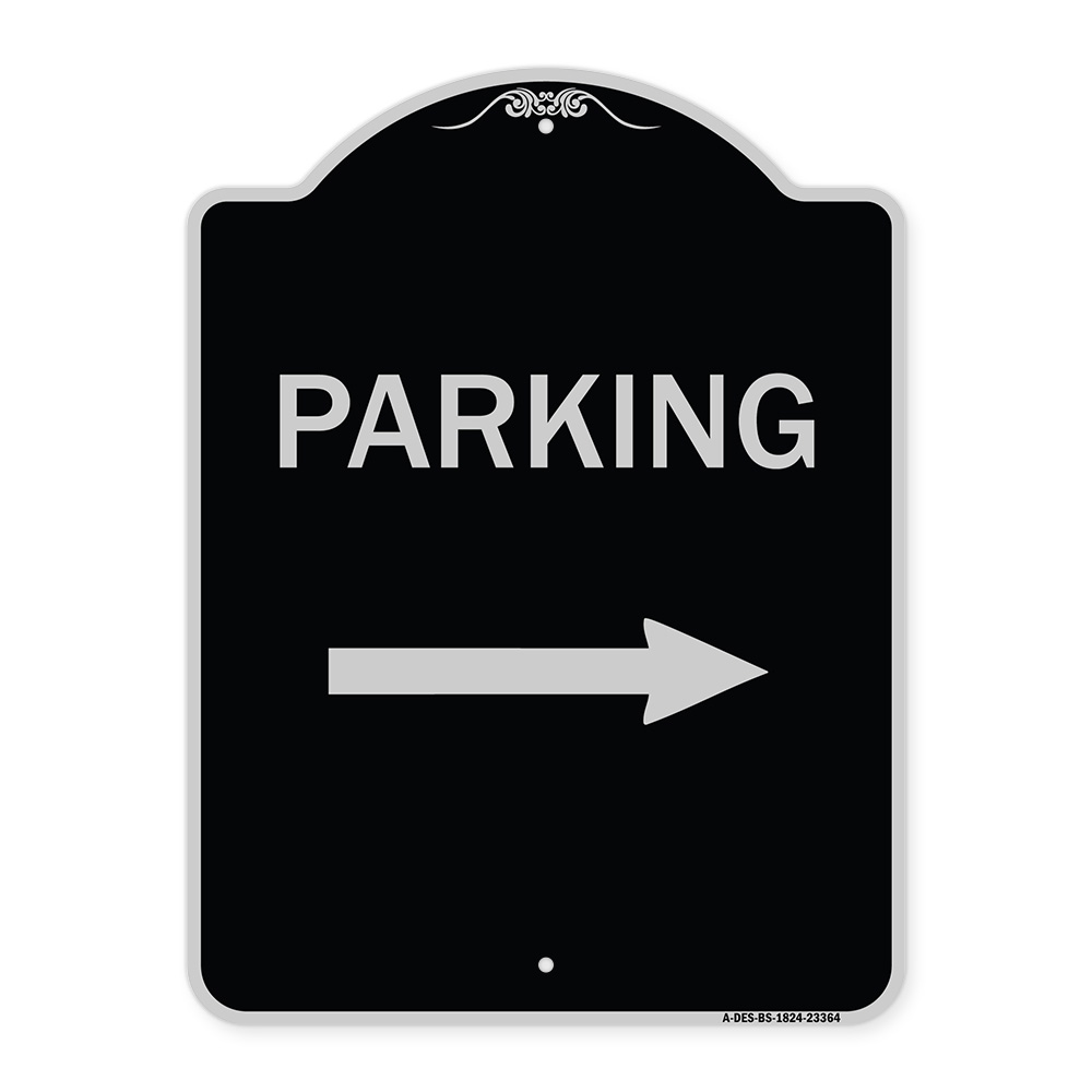 SignMission Designer Series Sign - Parking Sign (Right Arrow) | Black ...