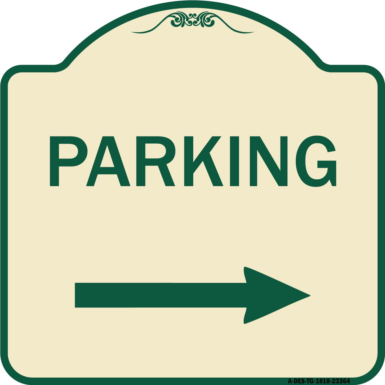 SignMission Designer Series Sign - Parking Sign (Right Arrow) | Tan ...