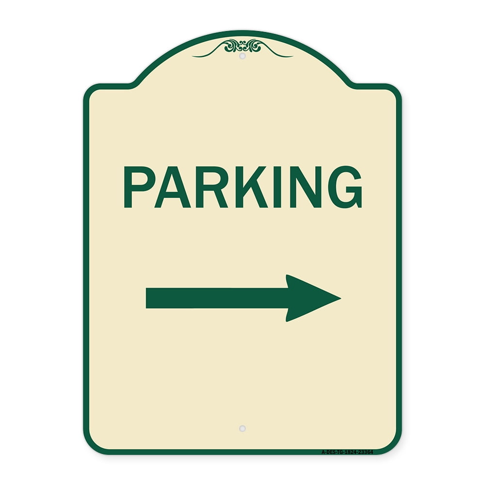 SignMission Designer Series Sign - Parking Sign (Right Arrow) | Tan ...