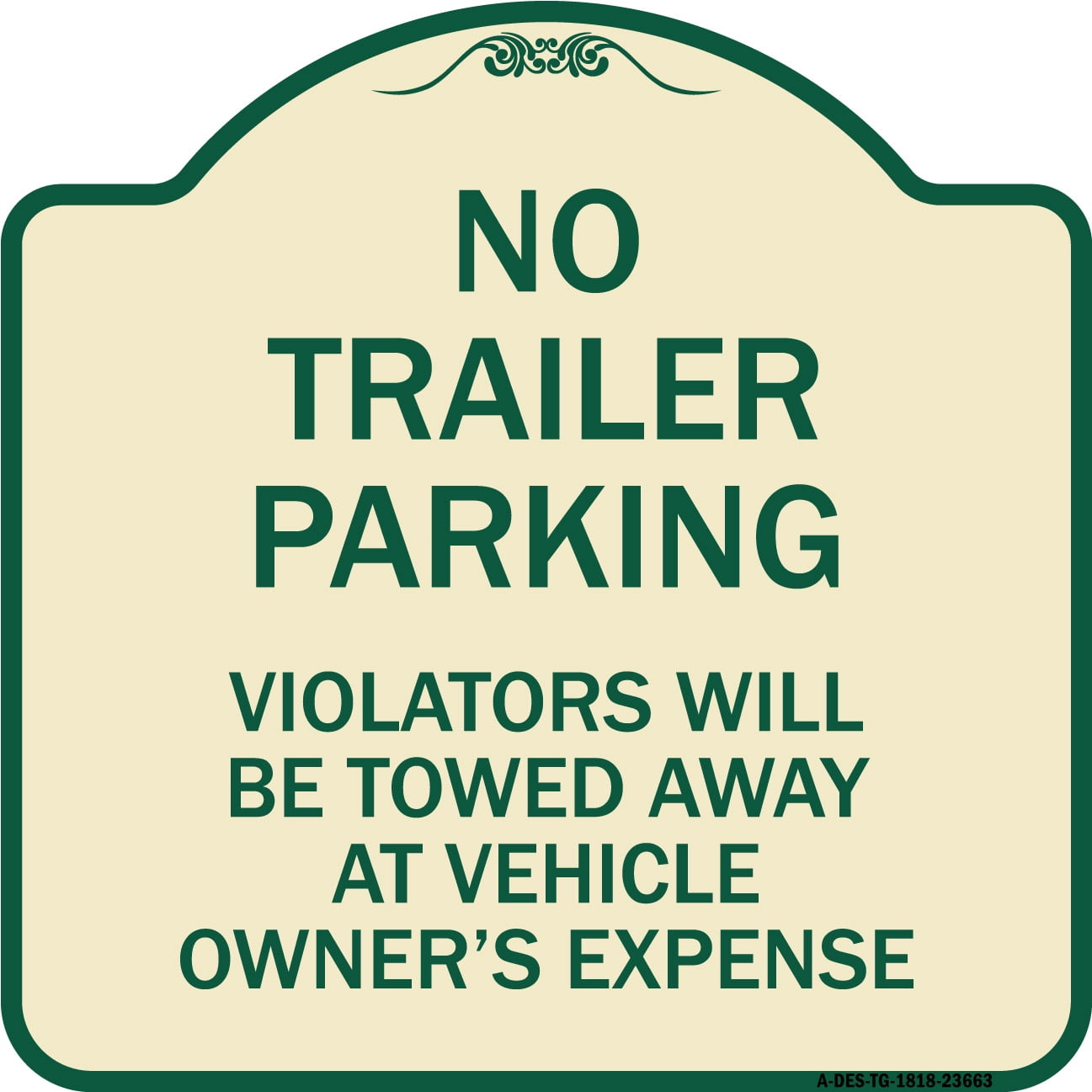 SignMission Designer Series Sign - No Parking Sign No Trailer Parking ...