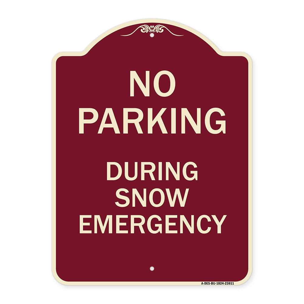 SignMission Designer Series Sign - No Parking - During Snow Emergency ...