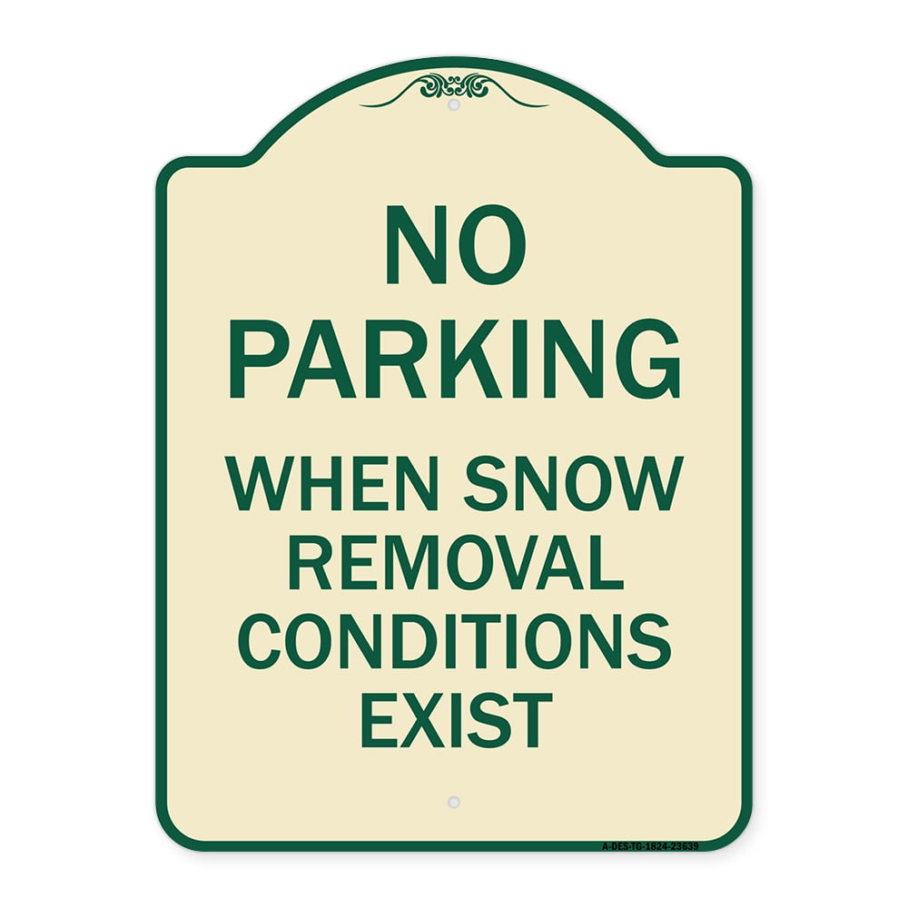 SignMission Designer Series Sign - No Parking When Snow Removal ...
