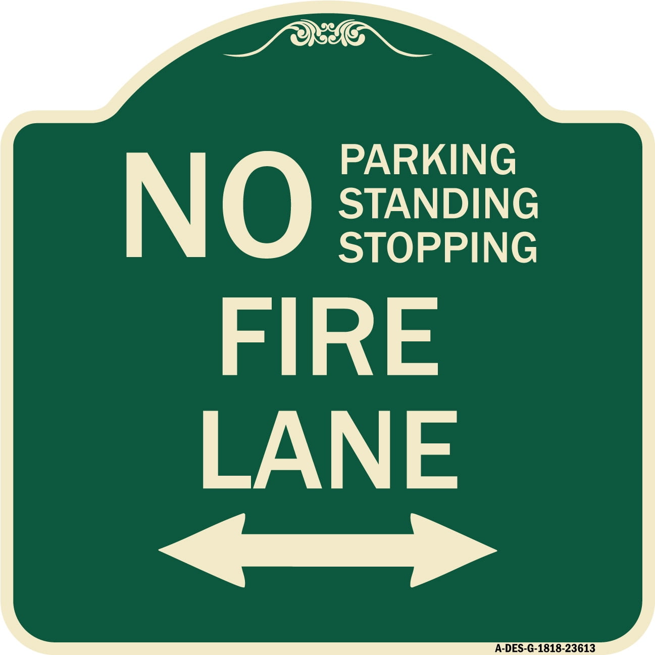 SignMission Designer Series Sign - No Parking Standing or Stopping Fire ...
