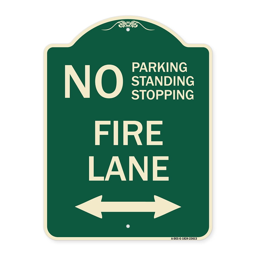 SignMission Designer Series Sign - No Parking Standing or Stopping Fire ...