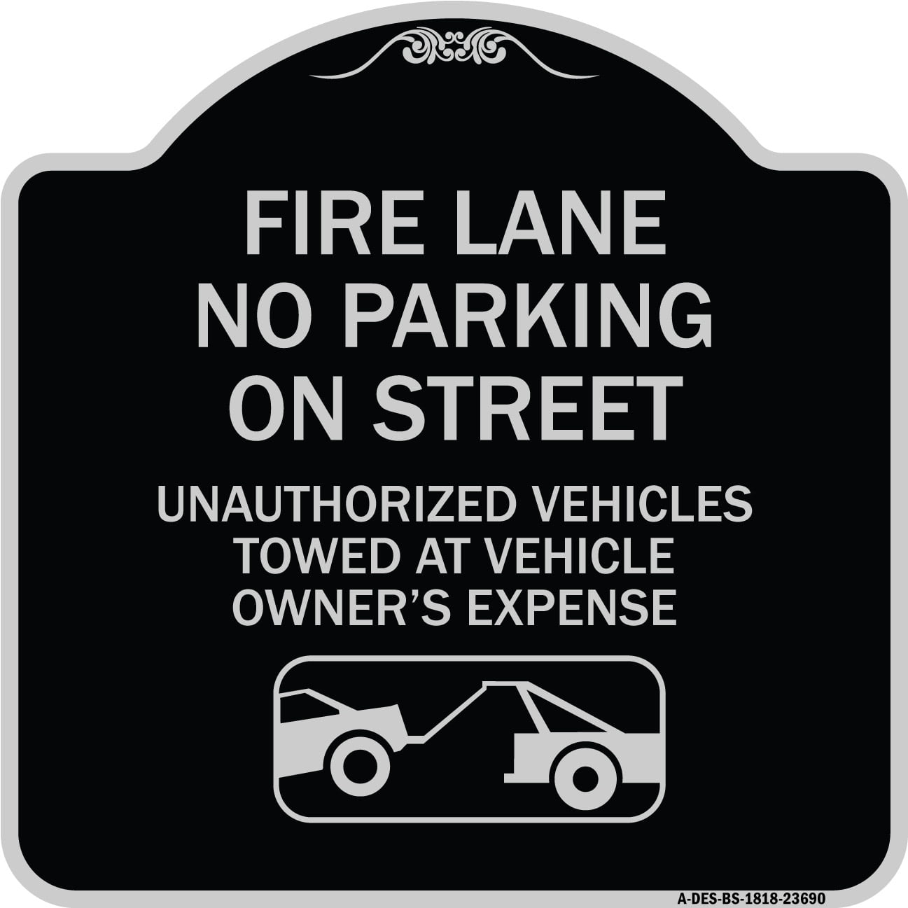 SignMission Designer Series Sign - No Parking on Street Unauthorized ...