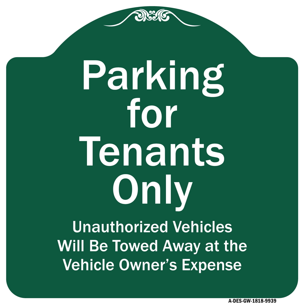 SignMission Designer Series Sign - Parking For Tenants Only ...
