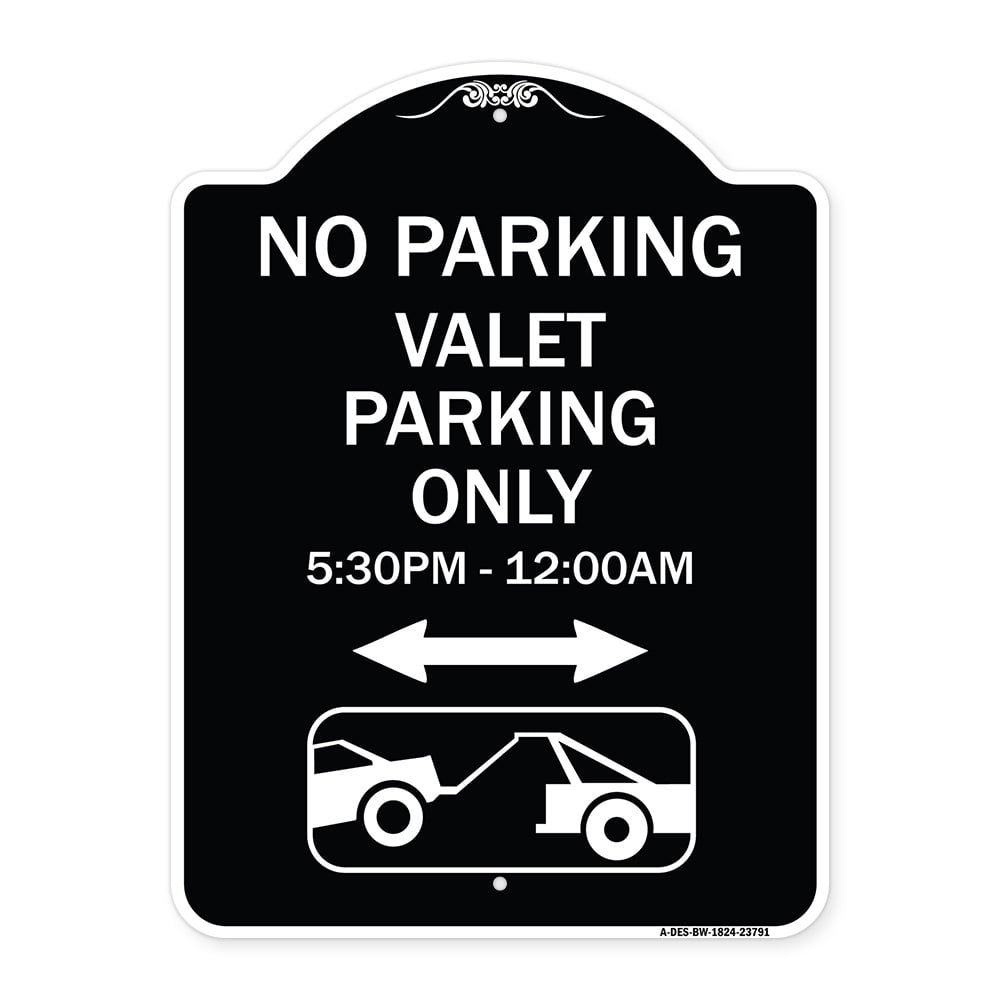 SignMission Designer Series Sign - No Parking - Valet Parking Only 5 ...