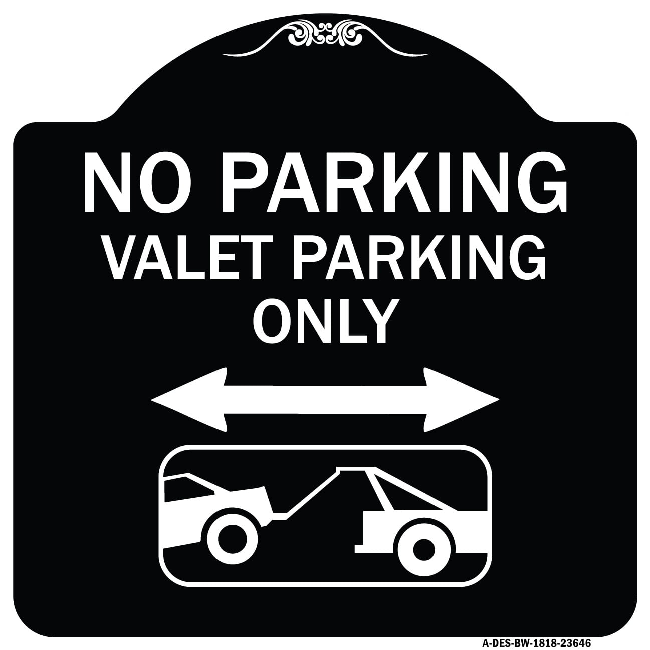 SignMission Designer Series Sign - No Parking Valet Parking Only (With ...