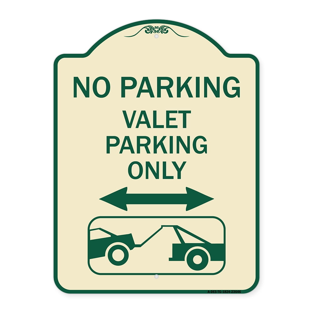 SignMission Designer Series Sign - No Parking Valet Parking Only (With ...