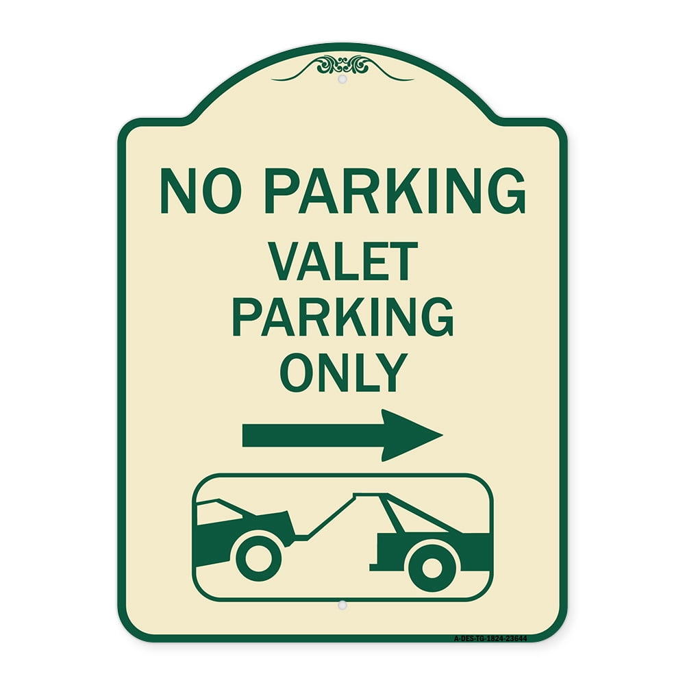 SignMission Designer Series Sign - No Parking Valet Parking Only (With ...