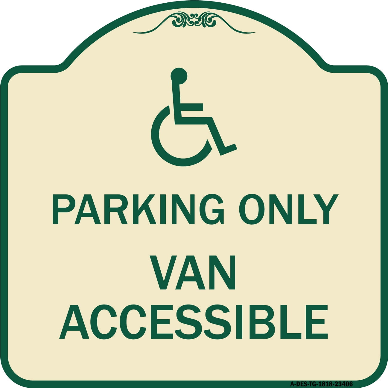 SignMission Designer Series Sign - Parking Only Van Accessible (With ...