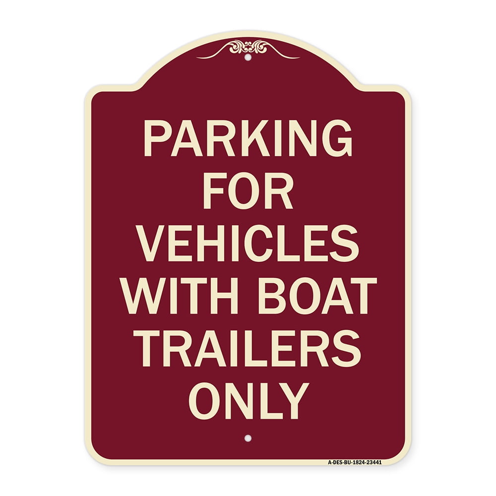 SignMission Designer Series Sign - Parking for Vehicles with Boat ...