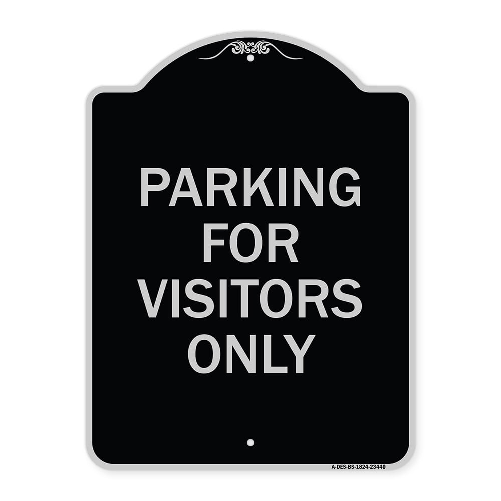 SignMission Designer Series Sign - Parking for Visitors Only | Black ...