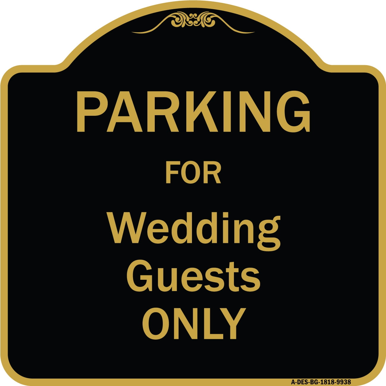 SignMission Designer Series Sign - Parking For Wedding Guests Only ...