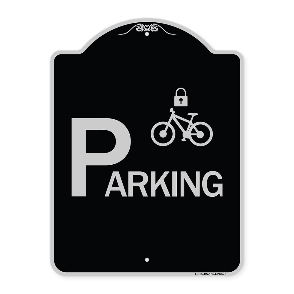 SignMission Designer Series Sign - Parking (With Cycle and Lock Symbol ...