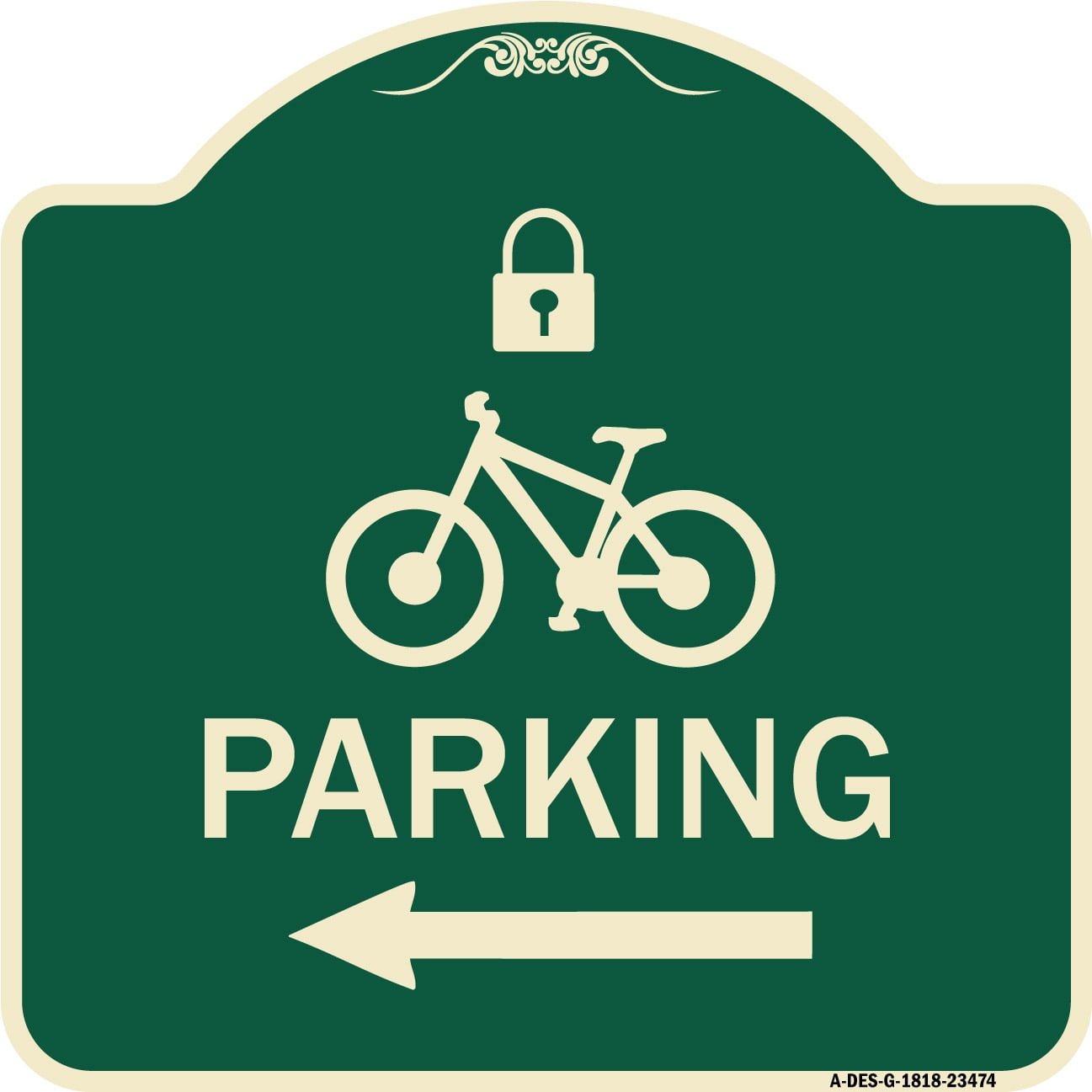SignMission Designer Series Sign - Parking (With Lock Cycle & Left ...